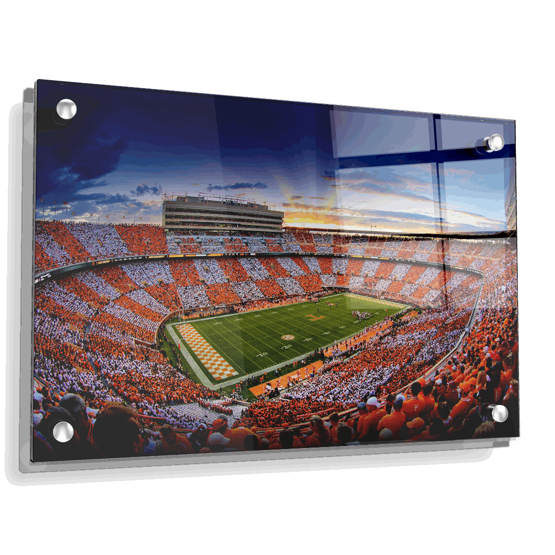 Tennessee Volunteers - Neyland Stadium - Checkerboard Sunset - Vol Wall Art