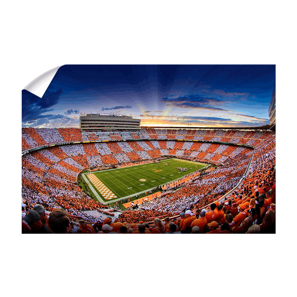 Tennessee Volunteers - Neyland Stadium - Checkerboard Sunset - Vol Wall Art